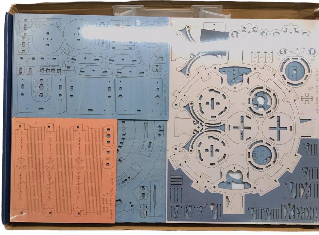 Robotime LC701 ROKR Romantic Note Wall Clock Mechanical Gear 3D Wooden ...