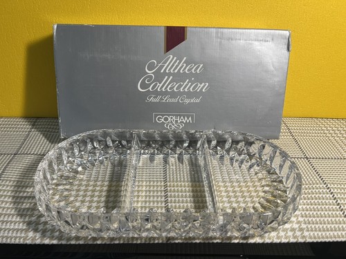 Gorham Althea 3 Part Oval Relish Divided Dish Elegant Vintage Crystal ...