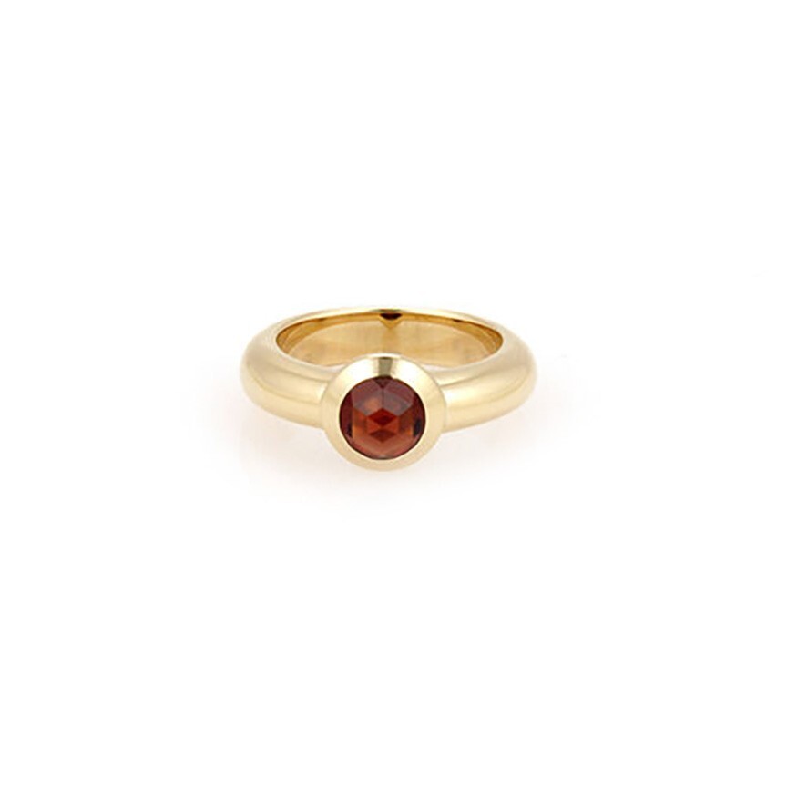 Tiffany & Co. France 18K Yellow Gold Bullet Shape Garnet Solitaire Ring ...