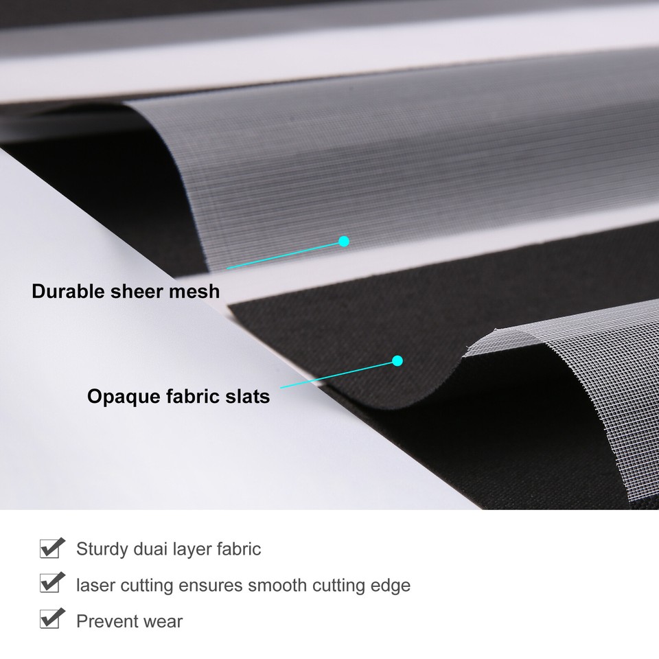 Motorized WIFI Zebra Blind Roller Shade Waterproof 85% Blackout Window ...