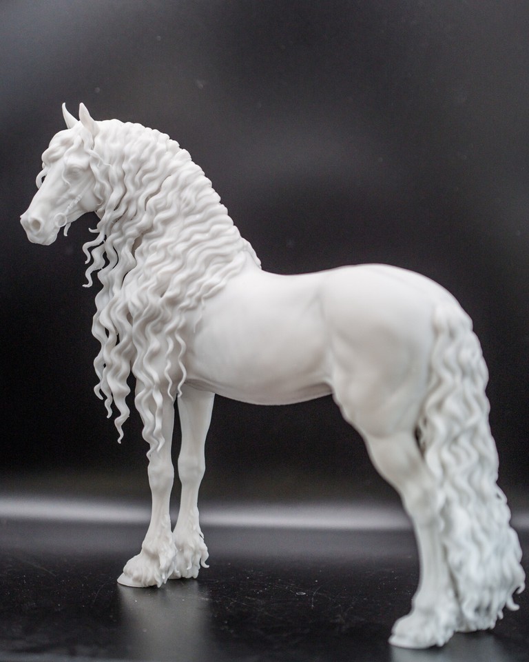 Artist resin model horse friesian stallion sculpture - White ABS resin ...