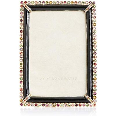 Jay Strongwater Lorraine Stone Edge 4" x 6" Frame - Black Jewel | eBay