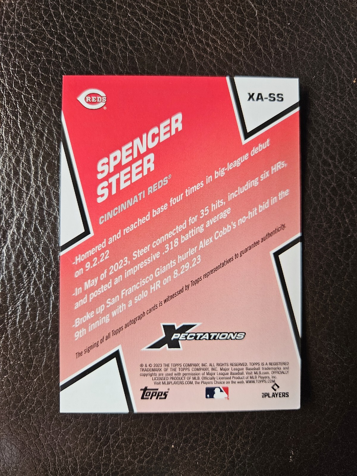 2023 Topps Xpectations Spencer Steer #XA-SS Rookie Auto 1/10 RC | eBay