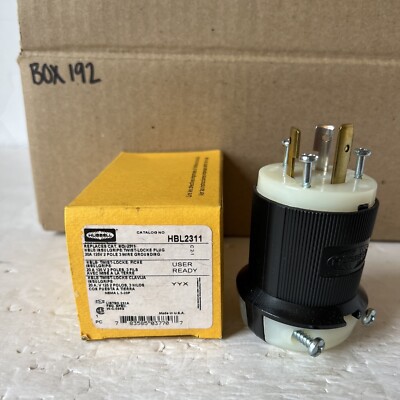 Hubbell HBL2311 TWIST-LOCK PLUG 20A 125V New 783585037707| eBay