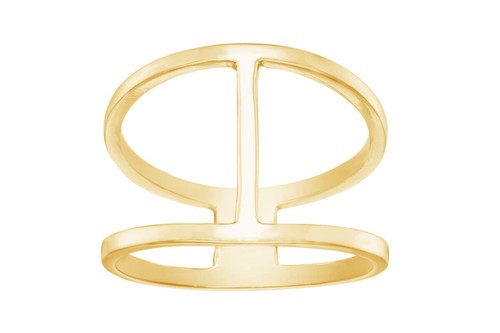 14K Yellow Gold Plated Silver Openwork Geometric Ring | eBay