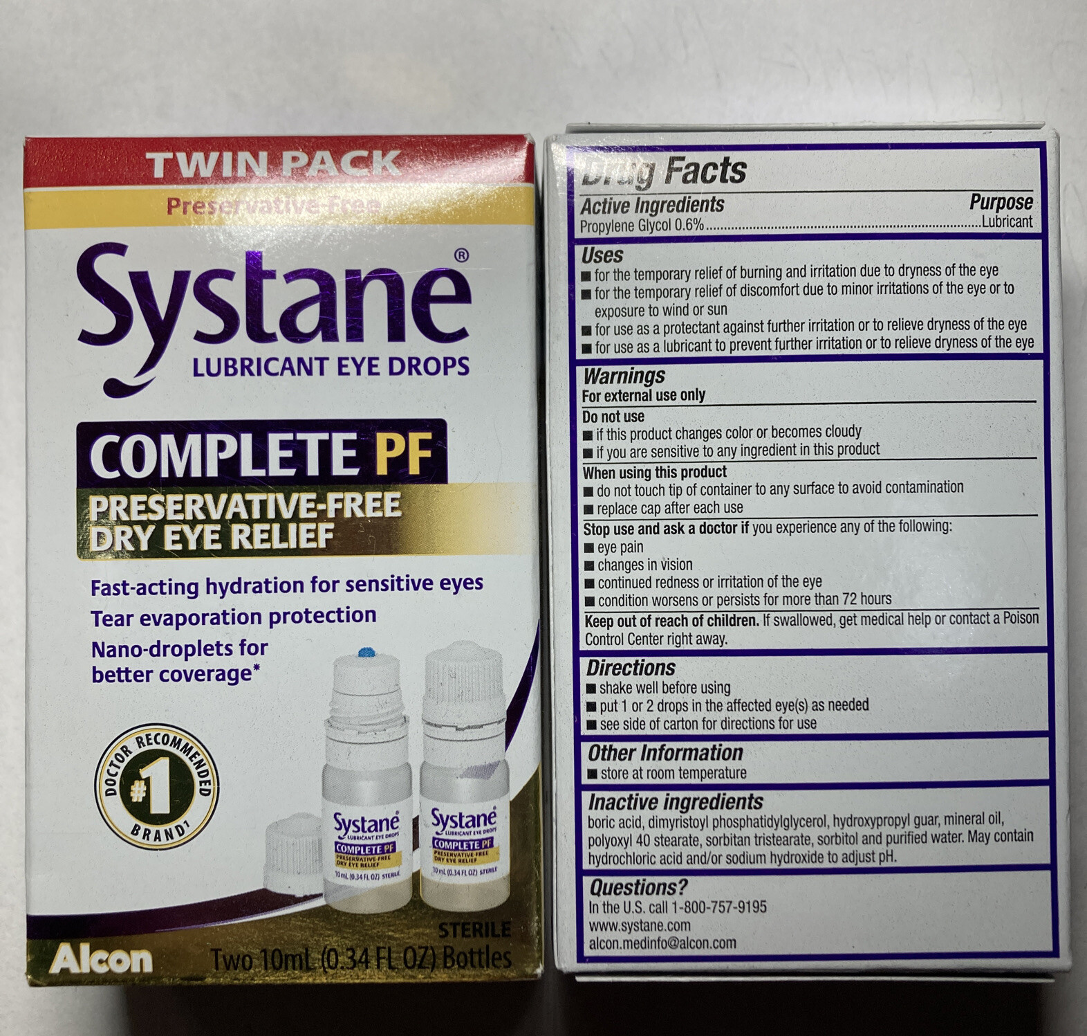 Lot Of 2-Systane Complete PF Lubricant Eye Drops - 10 mL. Bottles Exp ...