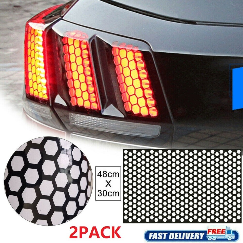 Headlight Tail Light Lamp Decor Trim Honeycomb Self-Adhesive Sticker ...