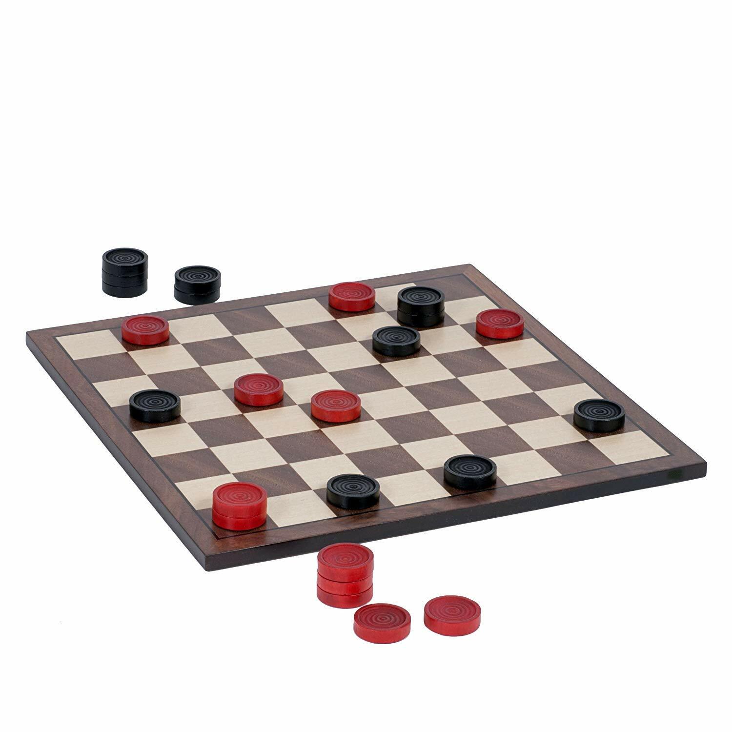 WE Games Old School Red and Black Wooden Checkers Set -11.75 in ...