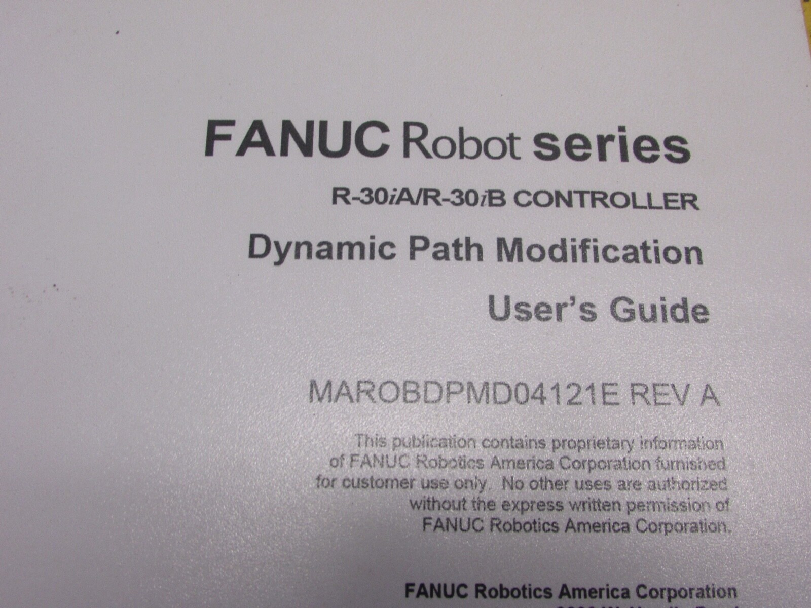 FANUC ROBOT SERIES R-30iA/R-30iB CONTROLLER DYNAMIC PATH MOD. USERS ...