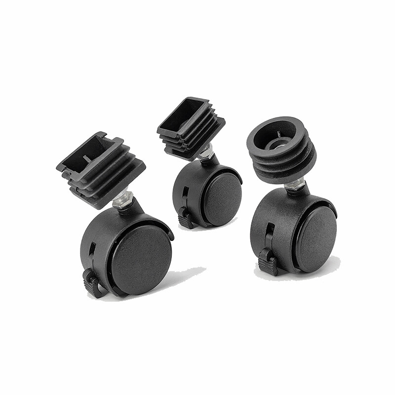4 X Adjustable Tube Inserts End Caps Furniture Casters Wheels Castor ...