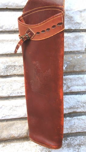 Vintage BEAR ARCHERY 1960's Embossed Leather Arrow Quiver Indian ...