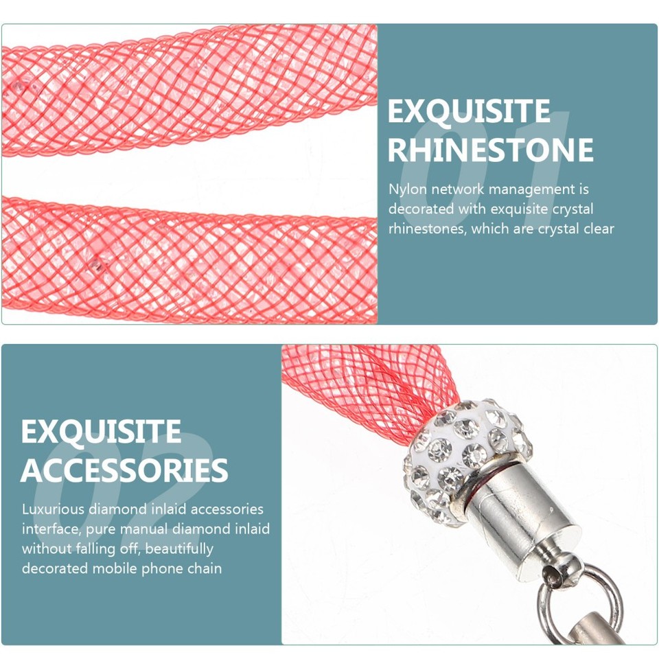 5Pcs Mobile Phone Pendant Crystal Delicate Phone Lanyard Mobile Phone ...