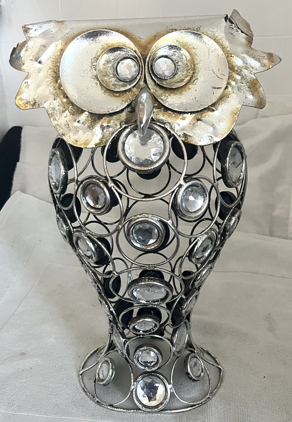 New - ONE 15" tall - GEM OWL - Pier 1 - Painted Iron & Rhinestone ...