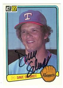 Dave Schmidt autographed Baseball Card (Texas Rangers) 1983 Donruss ...