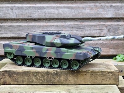 Remote Control Leopard Tank RC 1:16 BB Infrared Battle Smoke Sound 14 ...