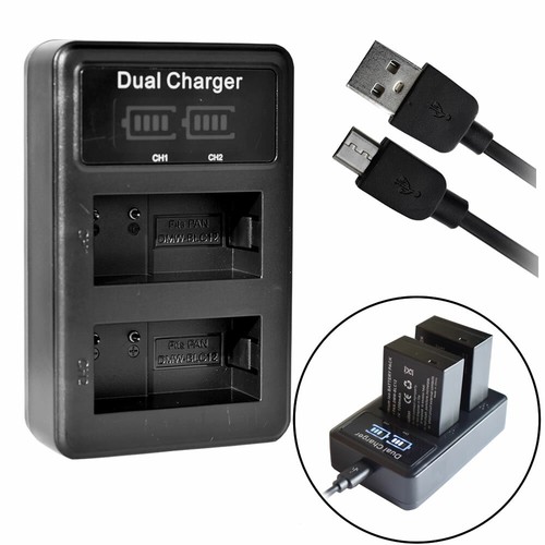 DMW-BLC12 Battery charger for Panasonic Lumix DMC-G5 G6 G7 GH2 GX8 BP ...