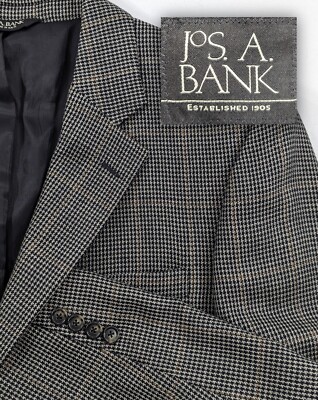 Jos. Bank Blazer Coat Sport Suit Jacket Silk Wool Blend Plaid 3 Button ...