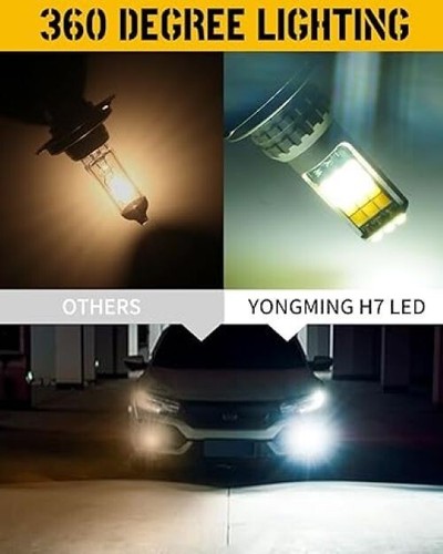 YONGMING H7 Led Headlight Bulbs 12V White/Yellow H7 LED Fog Light Bulb ...