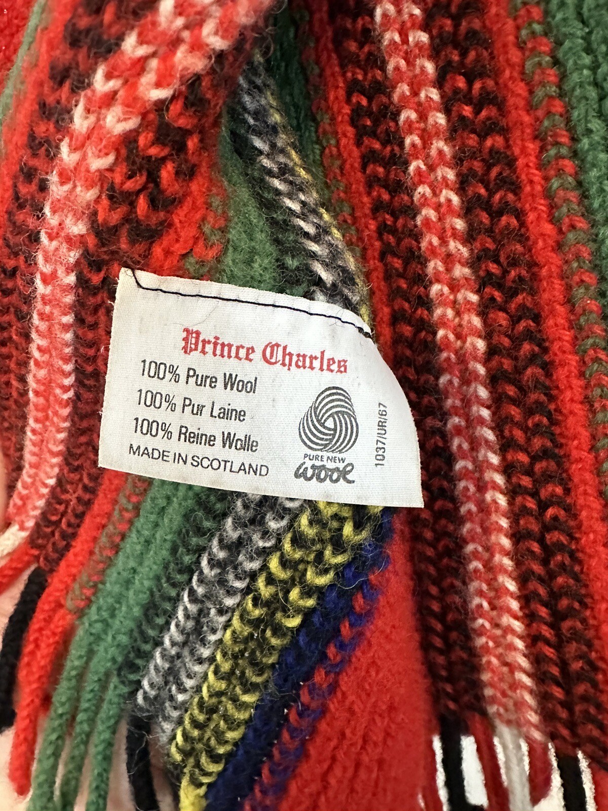 VINTAGE Prince Charles Red Striped 100% Wool Made in … - Gem