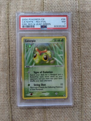 PSA 7 Graded 2004 Pokemon EX Caterpie - Rev. Foil Fire Red & Leaf Green ...