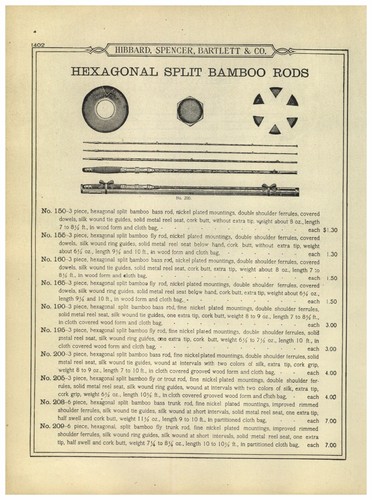1899 PAPER AD Hexagonal Split Bamboo Fly Fishing Rod Inlaid Cedar ...