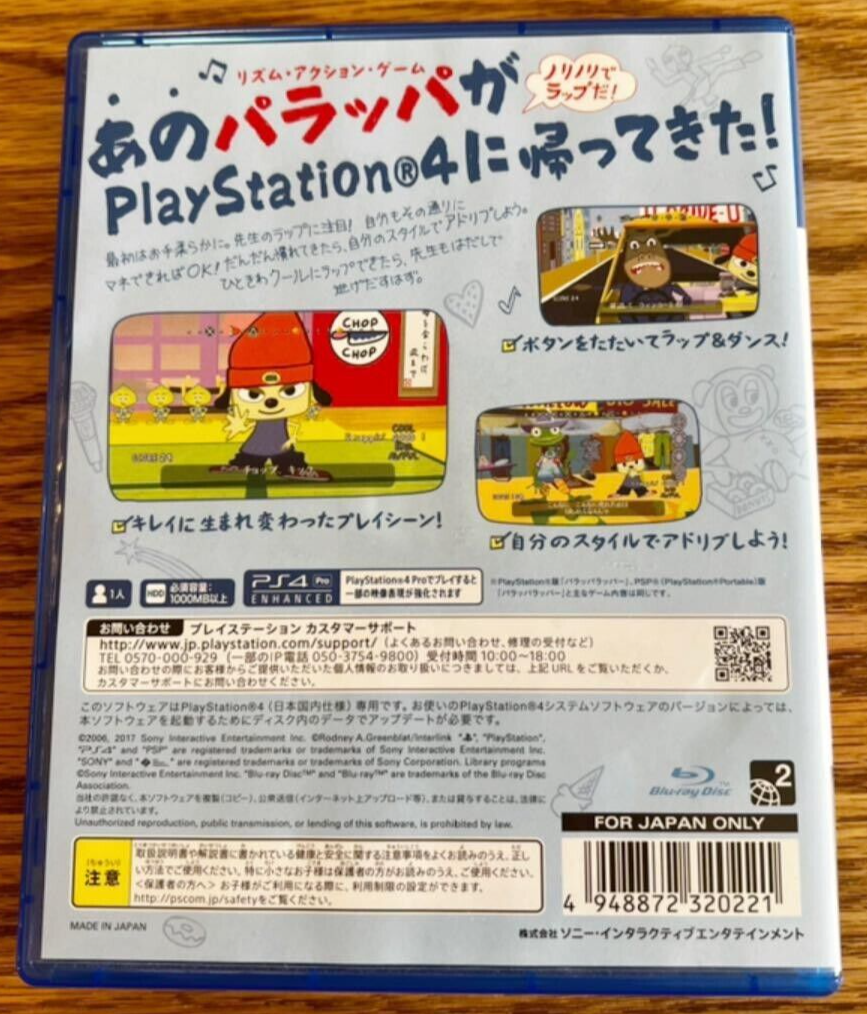 PS4 PaRappa The Rapper PlayStation 4 Japanese Games With Box Tested ...