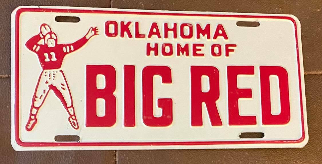 Oklahoma 1960's HOME OF BIG RED BOOSTER License Plate - SUPERB QUALITY ...