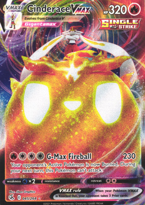 Cinderace VMAX 045/264 Near Mint SWSH08: Fusion Strike Pokemon Shipnow ...