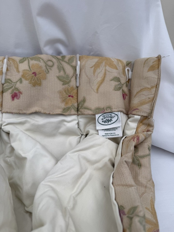 Laura Ashley Curtains pair Floral Pinch Pleat Floral W2.4 D1.5 bespoke ...
