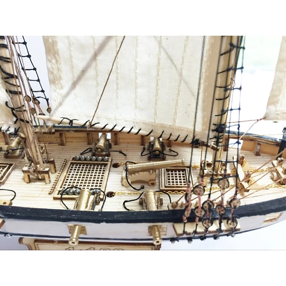 Luxury Wooden Sailboat Building Kits Ancient Ship Halcon 1840 Brass ...