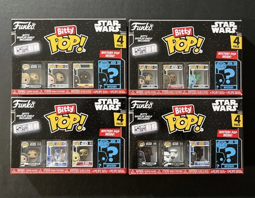 Funko Bitty Pop! Lot (4) Star Wars Series 1 to Series 4 Mini Figure ...