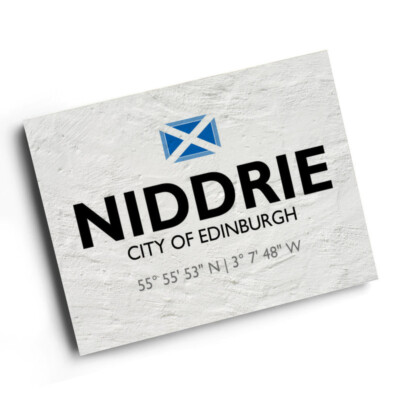 A4 PRINT - Niddrie, City of Edinburgh, Scotland - Lat/Long NT2971 | eBay UK