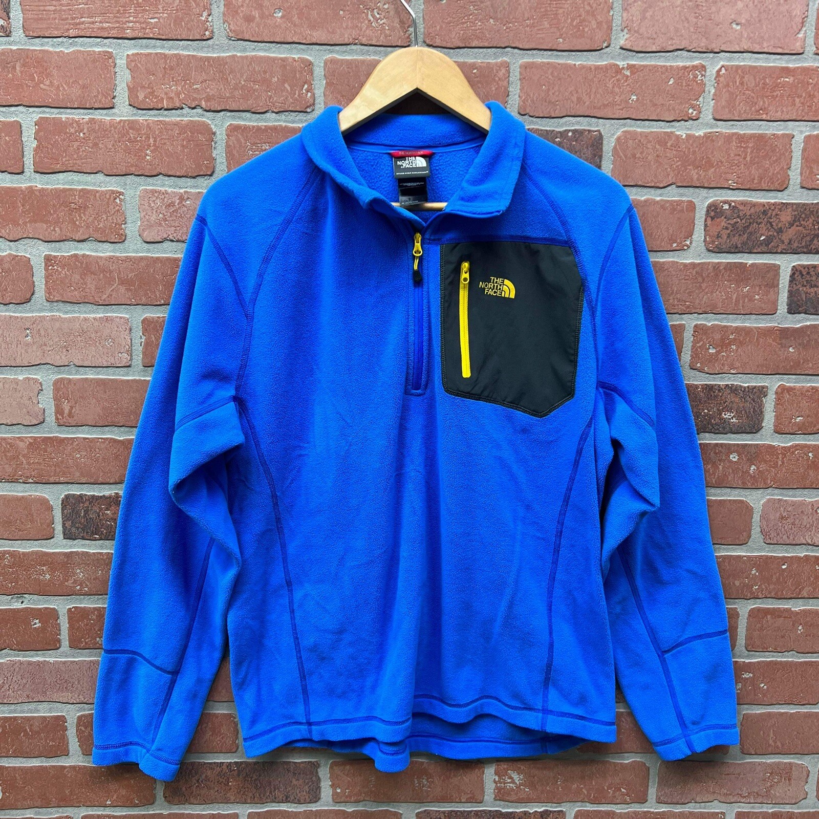 The North Face sweater Jacket adult large blue Polartec 1/4 zip fleece ...