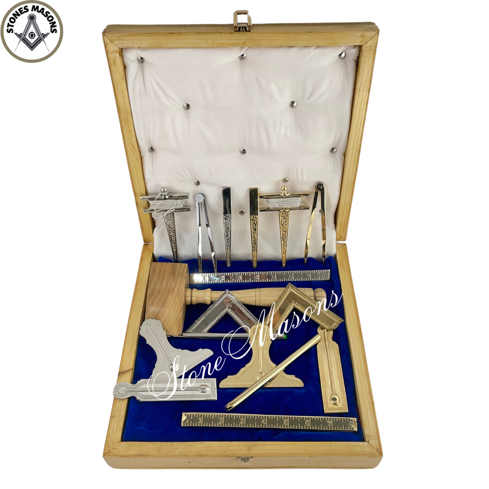 Masonic Working Tools Set Real Gold Plated Standard Full Size Natural ...