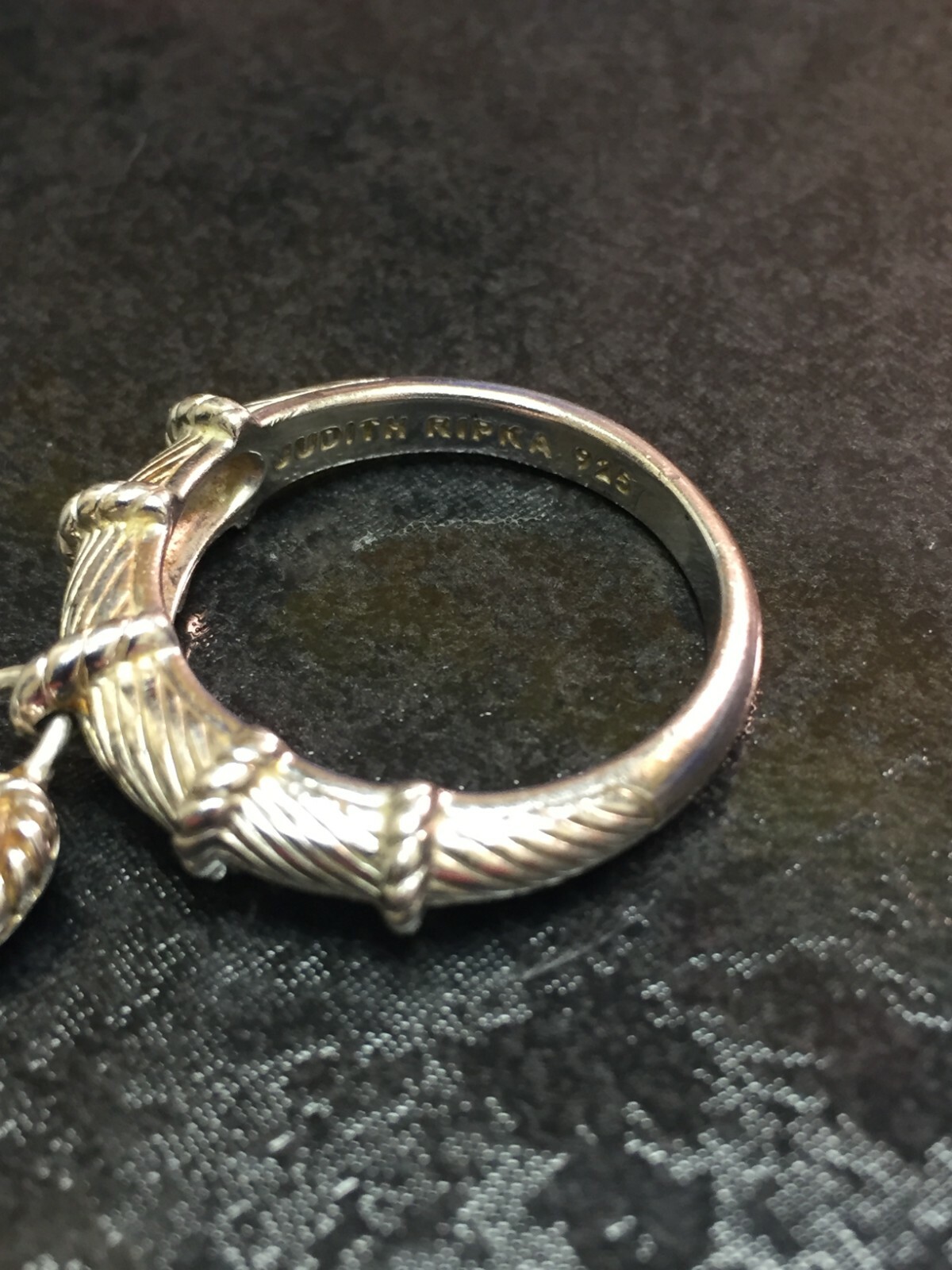 Signed Judith Ripka .925 Sterling Silver Ring w/ CZ H… - Gem