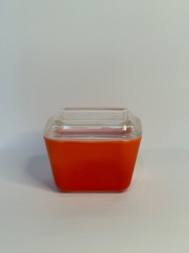 VTG Pyrex Red Refrigerator Dish 501B With Ribbed Lid 501C 1 Pint Made ...