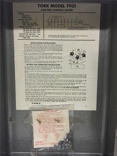 Tork Model T901 Lighting Control Center SPDT 7-Day Switch 120/277V 20 ...