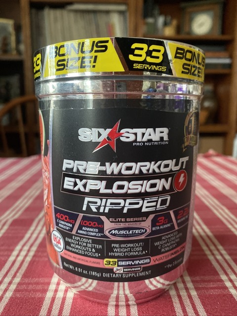 Six Star Explosion Ripped Pre Workout Thermogenic 30 Servings for sale ...
