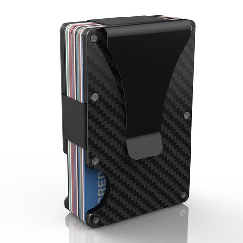 Slim RFID Blocking Carbon Fiber Aluminum Wallet with Pop-Up Card Holder ...