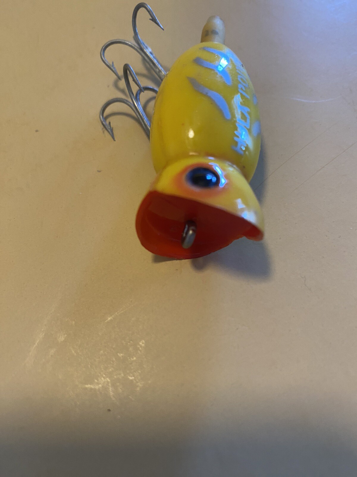 Vintage Arbogast Hula Popper Yellow Plastic 2 1/2 inches | eBay