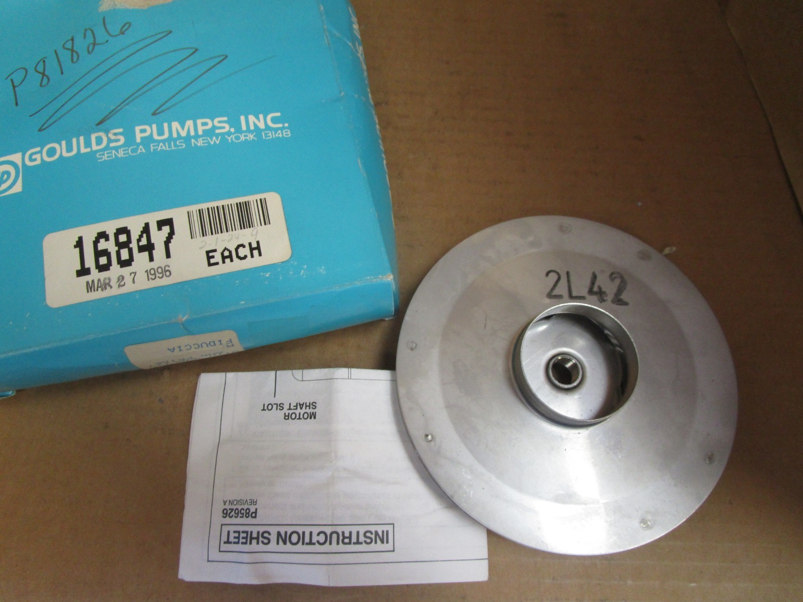 Goulds Impeller 2L42 16847 0.75 HP 0.75HP 4.75" DIA 4-3/4" DIA for sale ...