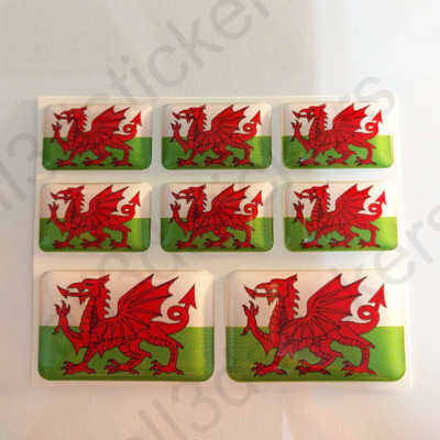 Sticker Wales Resin Domed Stickers Wales Flag 3D Vinyl Adhesive Decal ...
