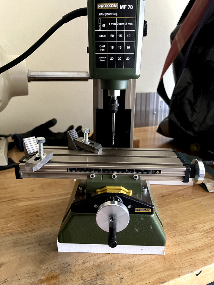 Proxxon MF 70 Mini Mill HS Steel square 2 flute 3/16 end mill w/1/8 ...