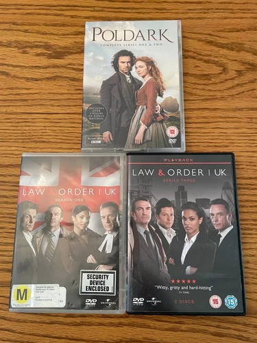 3 DVD Sets BBC POLDARK Complete Series LAW & ORDER UK Season 1 & 3 ...