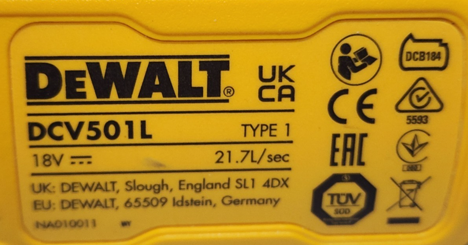 DeWalt DCV501LN-XJ 18V XR Li-ion Cordless L-Class Hand-Held Stick ...