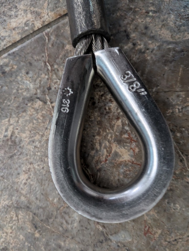 3/8'' X 53" Choker Sling Wire Rope Steel Cable Eye Lifting Rigging | eBay