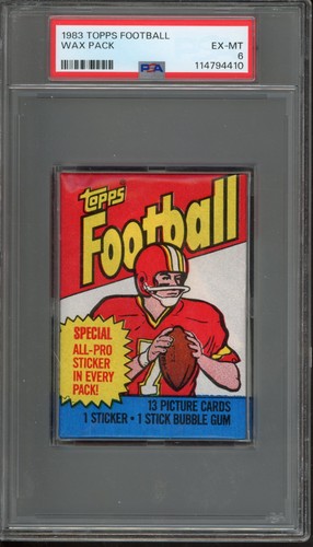 1983 Topps Football Unopened Wax Pack Marcus Allen HOF RC Year PSA 6 EX ...