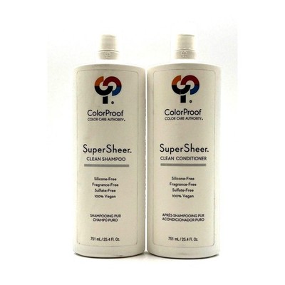 ColorProof SuperSheer Clean Shampoo & Conditioner 100% Vegan 25.4 oz ...