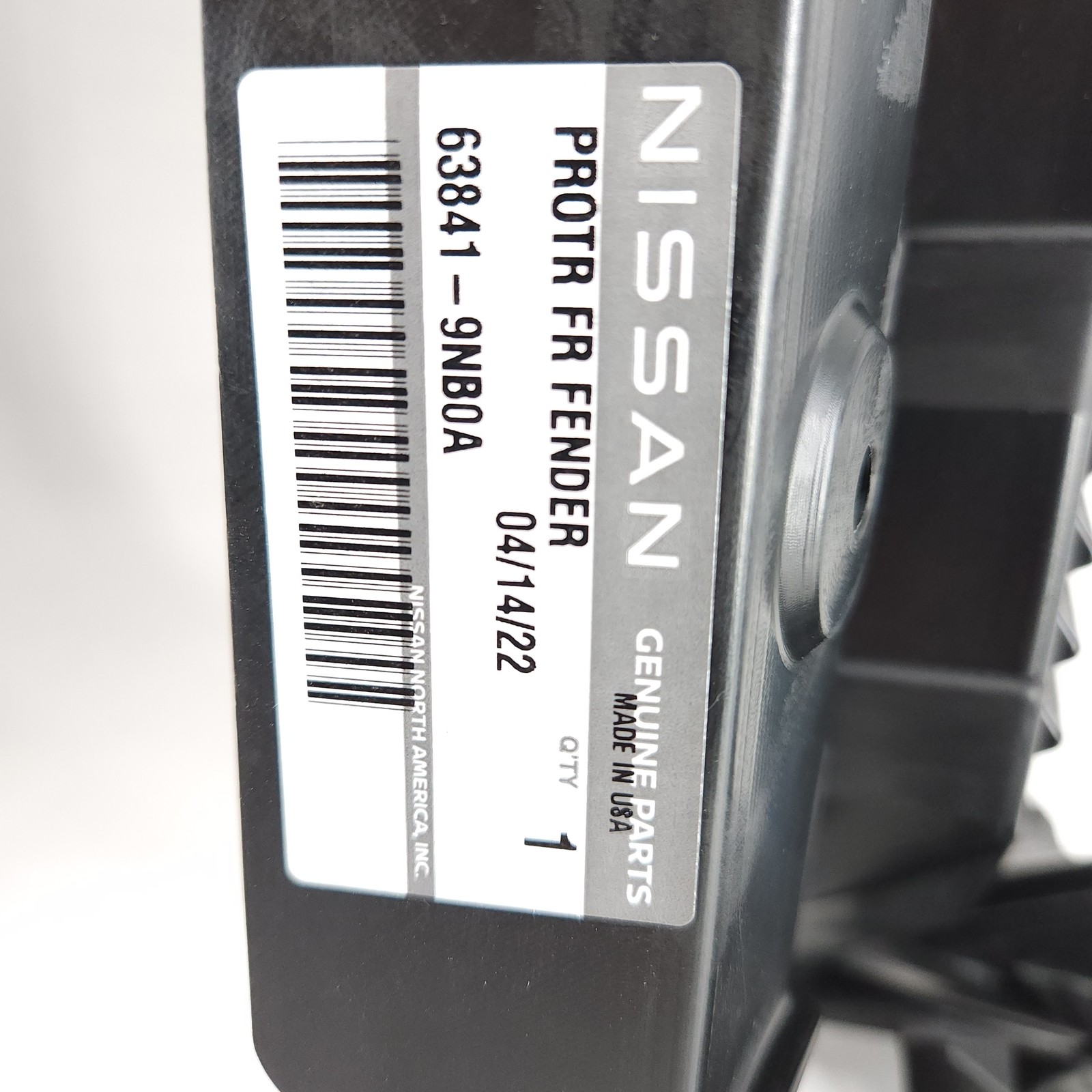 Genuine Nissan Infiniti 63841-9NB0A Driver LH Front Fender Liner Splash ...