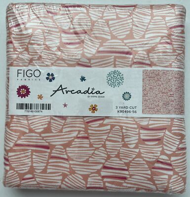 Figo Fabrics 3 Yard Cut Arcadia Coral Strata Pink K90496-56 100% Cotton ...